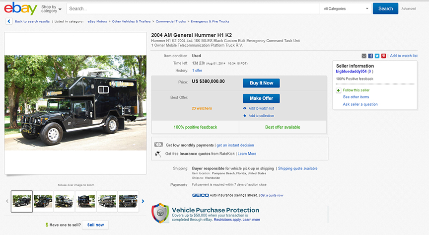 eBay Find: Hummer H1 - Mobile Communications Platform - Diesel Army