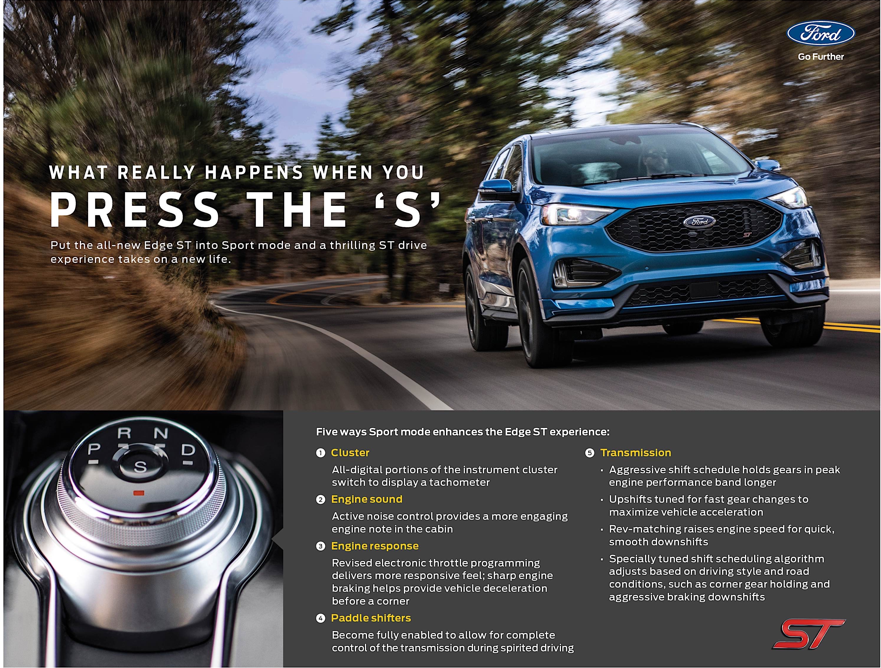 Rev-Matched Downshifts Put The Sport In The 2019 Edge ST Sport Mode
