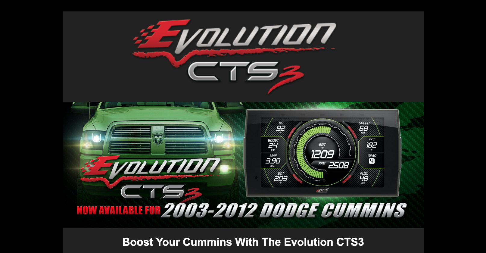 Edge Products' Evolution CTS3 Now Available For '03-'12 Cummins