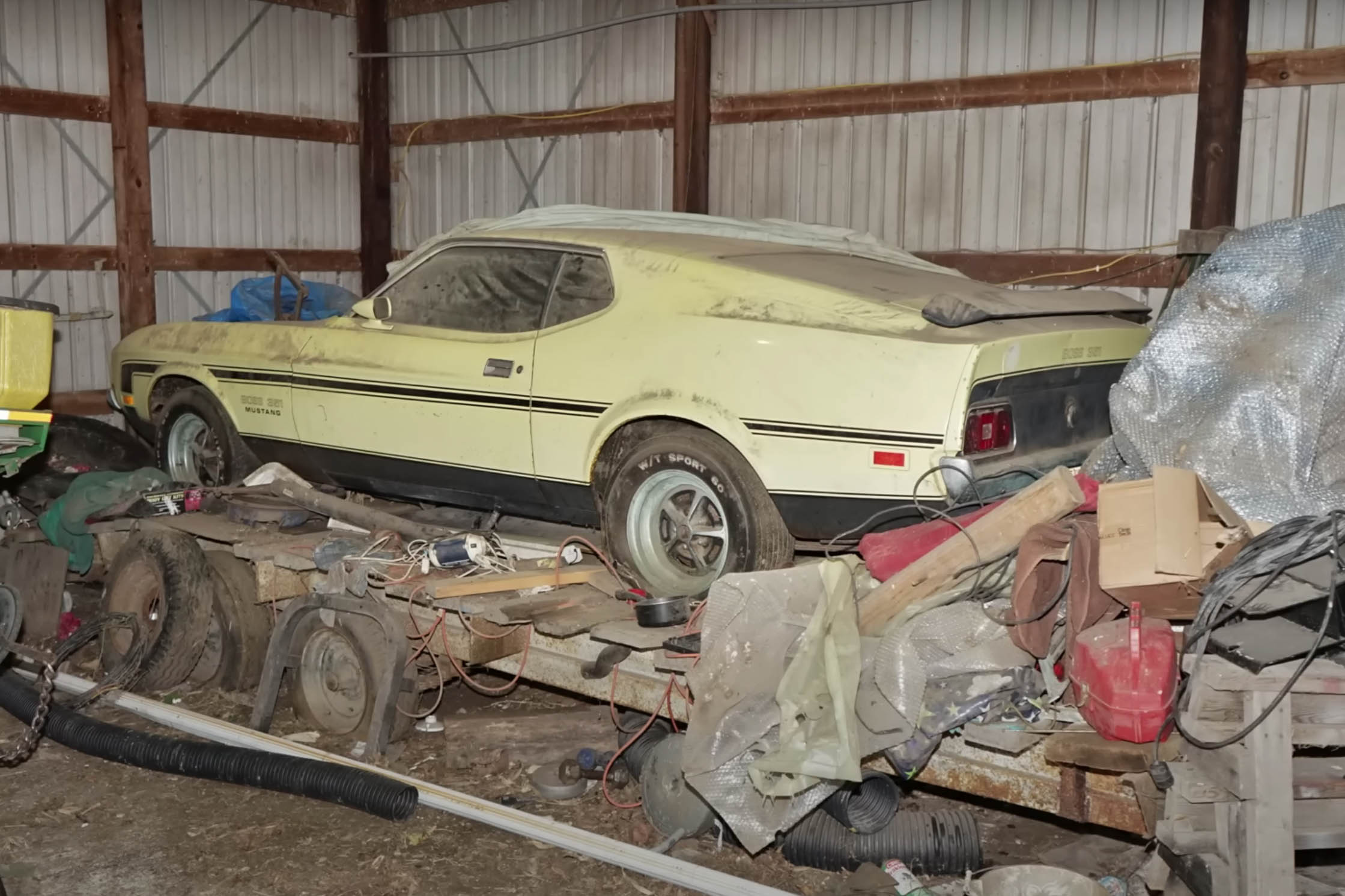 Ford Boss 351W Mustang Found In Barn After Sitting For Decades